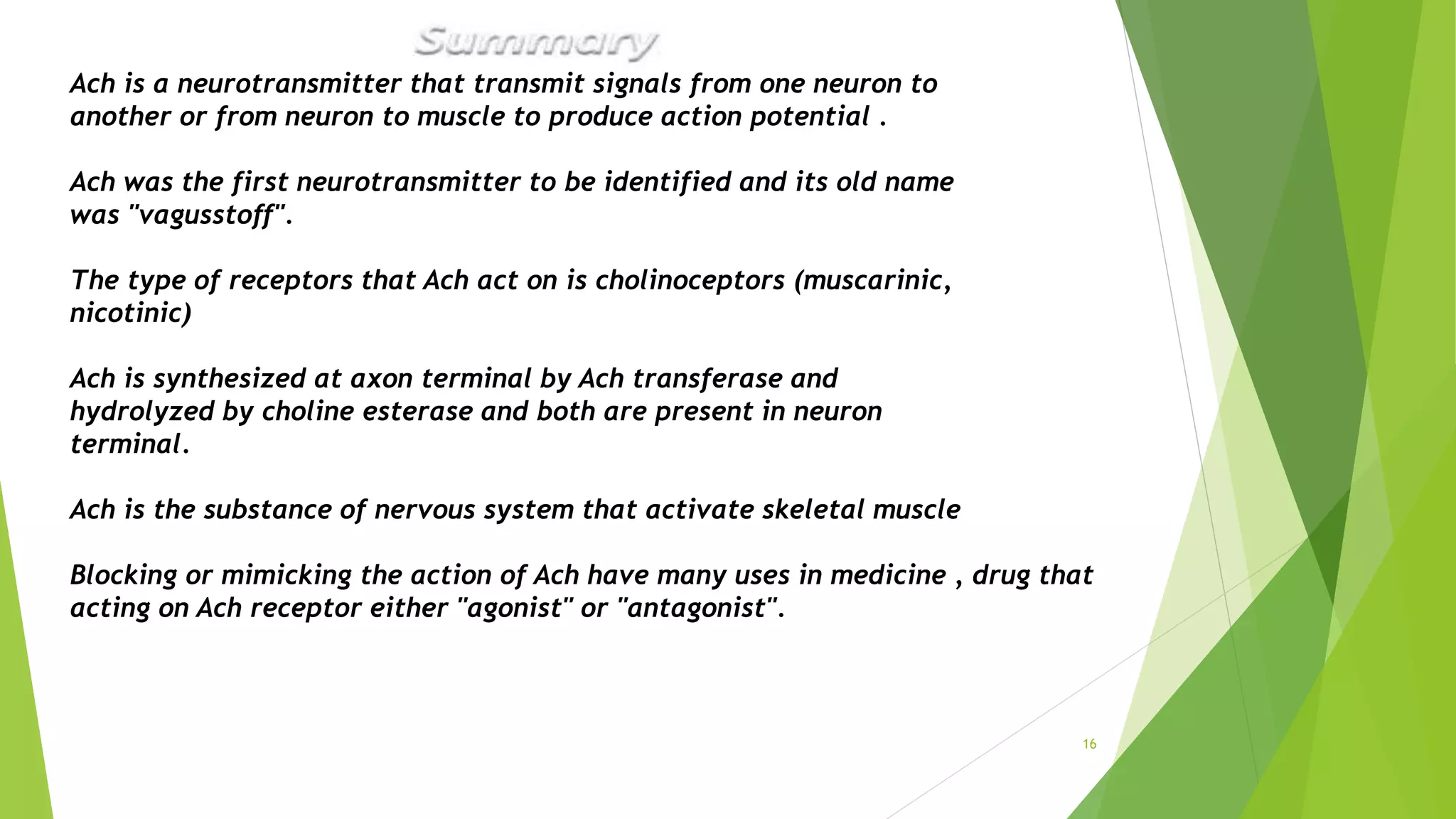 Acetylcholine - A neurotransmitter | PPTX