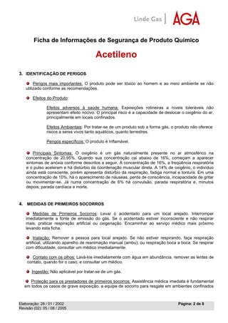 FISPQ Acetileno | PDF