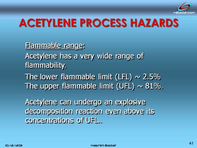 ACETYLENE SAFETY & ACETYLENE PROCESS HAZARDS | PPTX | Chemistry | Science
