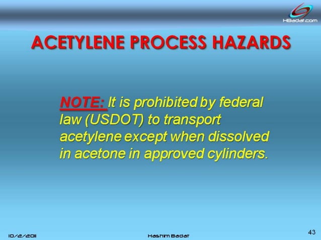 ACETYLENE SAFETY & ACETYLENE PROCESS HAZARDS | PPTX | Chemistry | Science