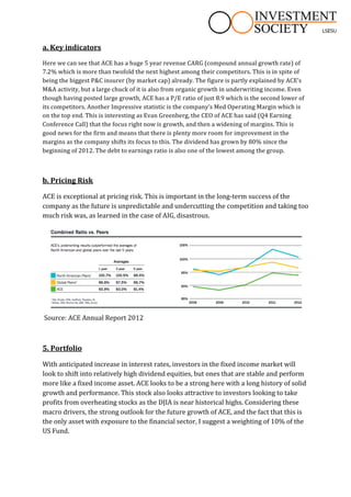 Equity Research Report on ACE Limited | PDF
