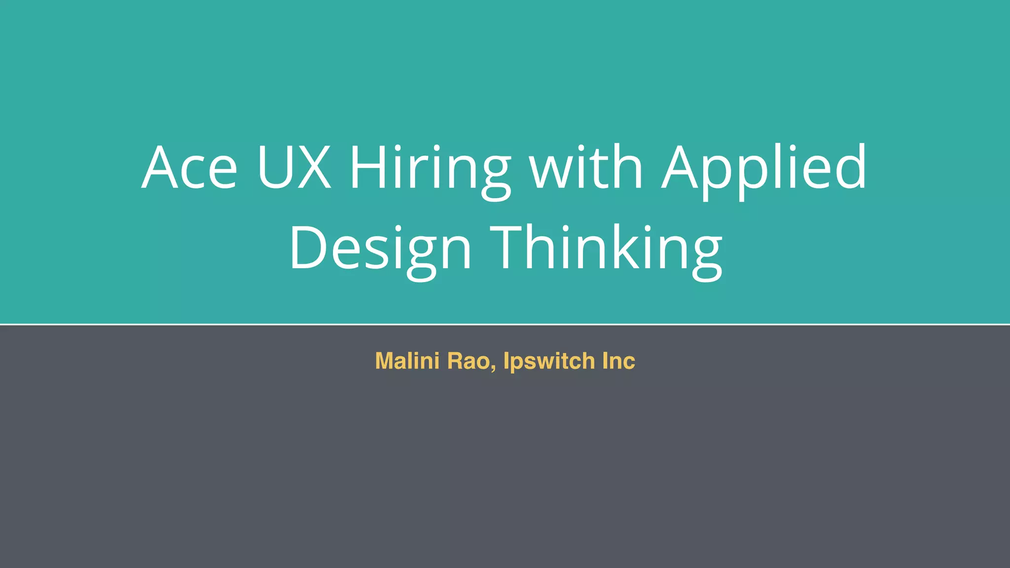 Ace ux hiring with applied design thinking | PDF