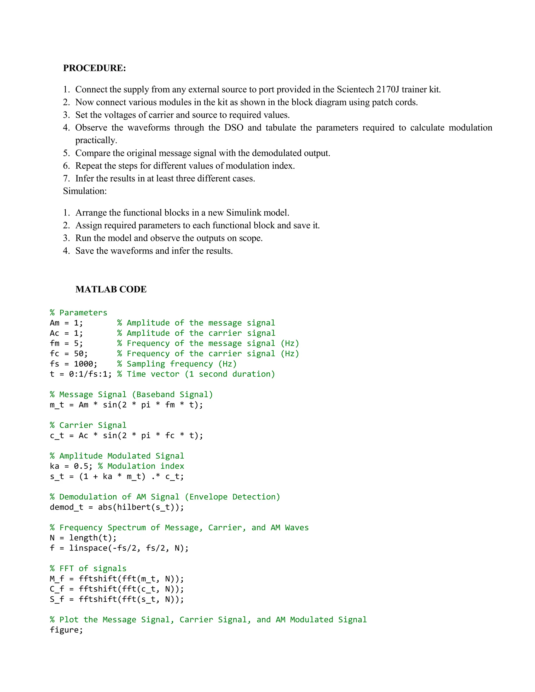 Amplitude Modulation with Double Side band with Carrier Method | PDF
