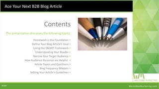 Ace your next B2B blog article | PPTX