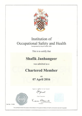 CMIOSH cert | PDF