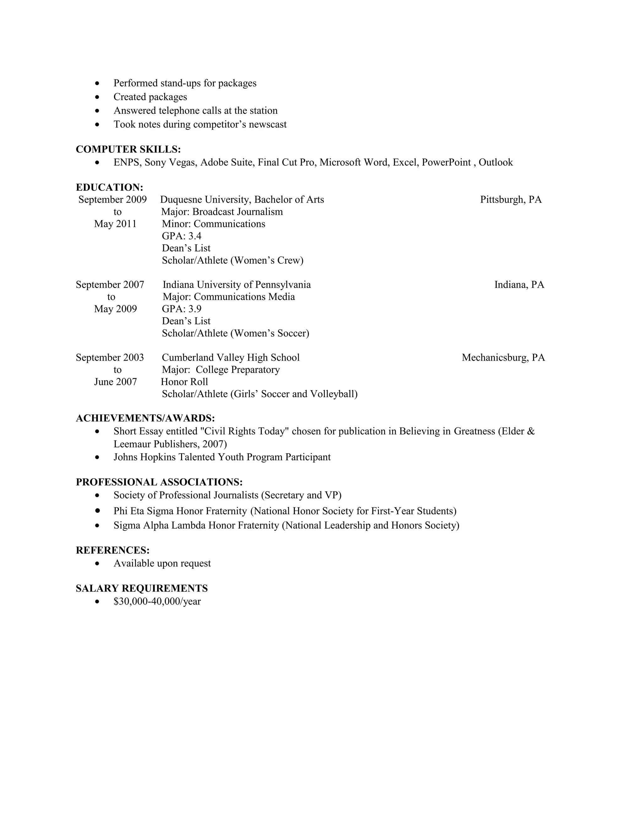 Sara Yingling - Resume | DOC