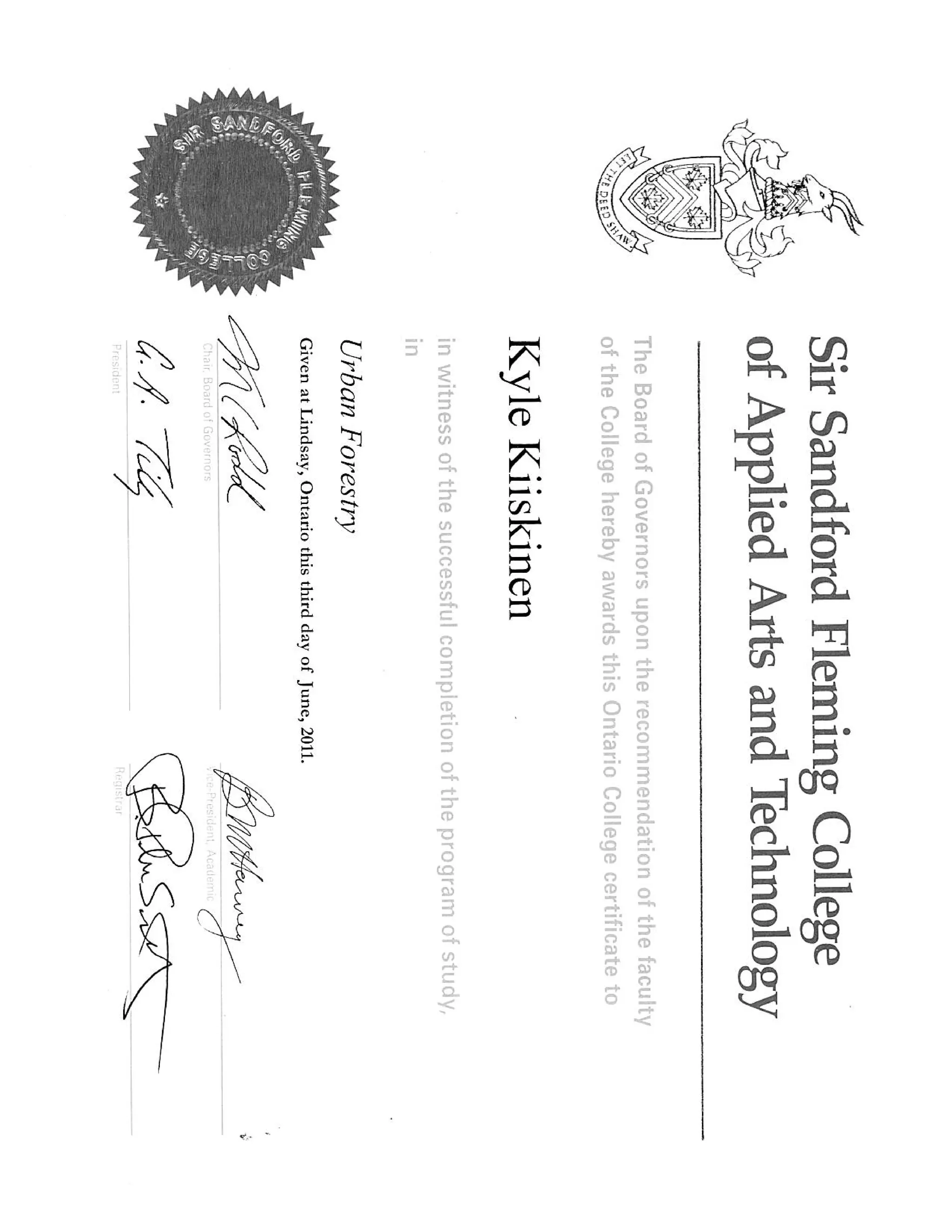 Fleming College, Urban Forestry Certificate | PDF