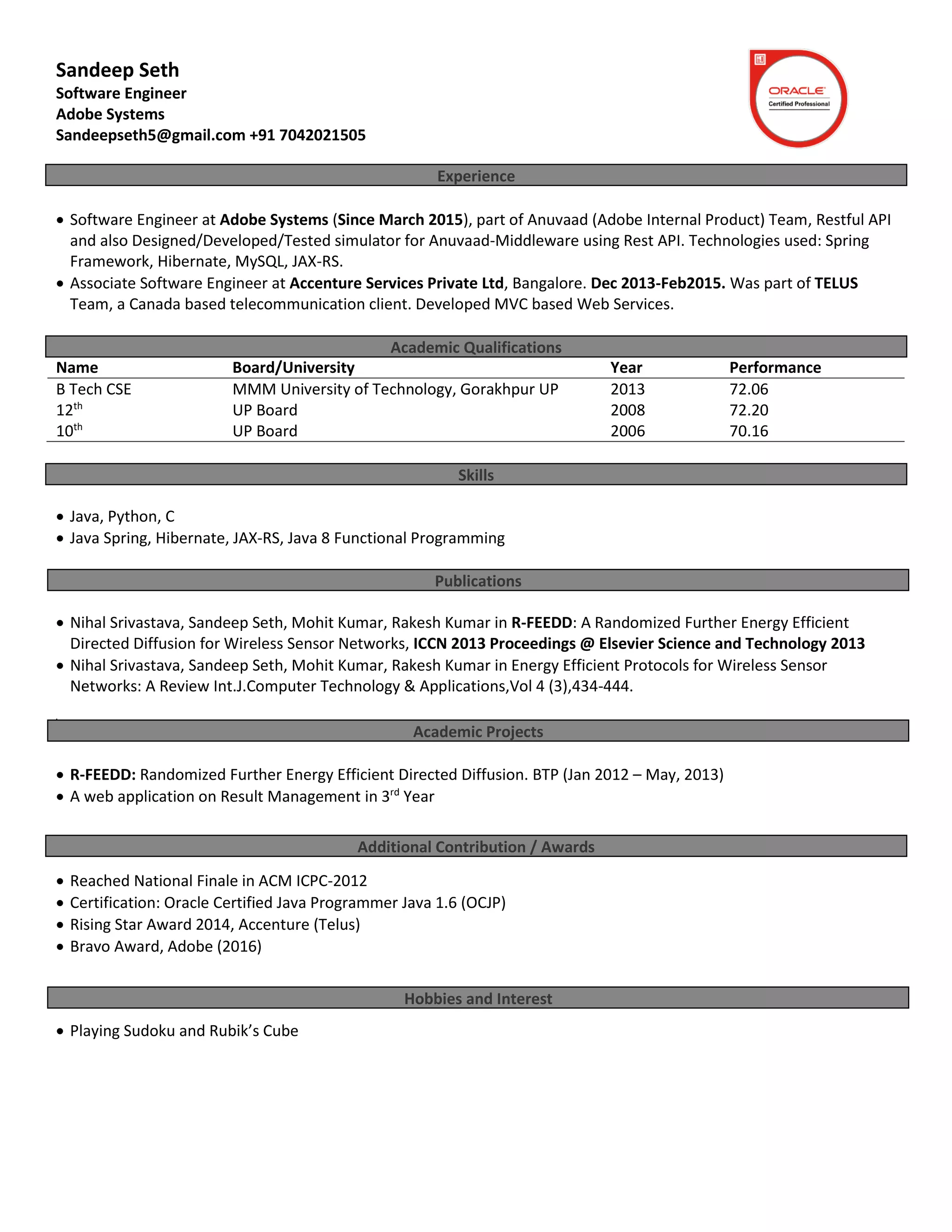 Sandeep Seth Resume | PDF