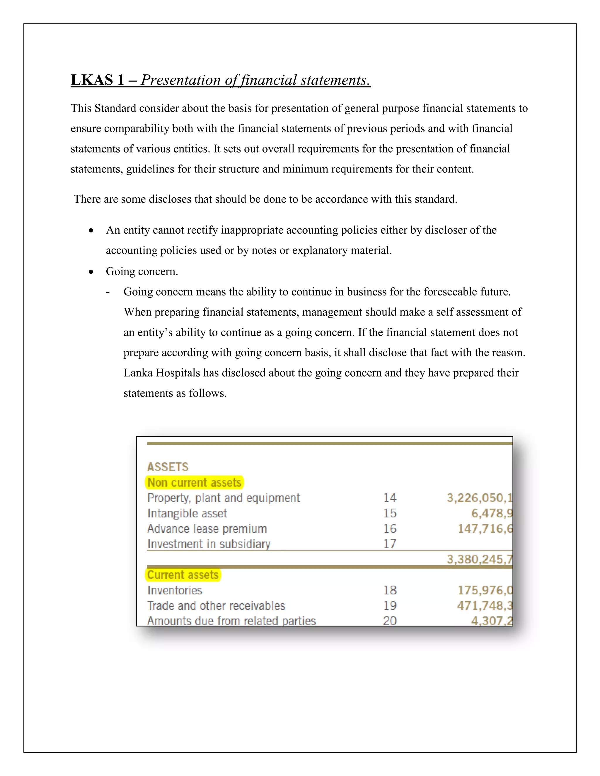 Analyze Lanka Hospitals Financial statements according to LKAS. | PDF