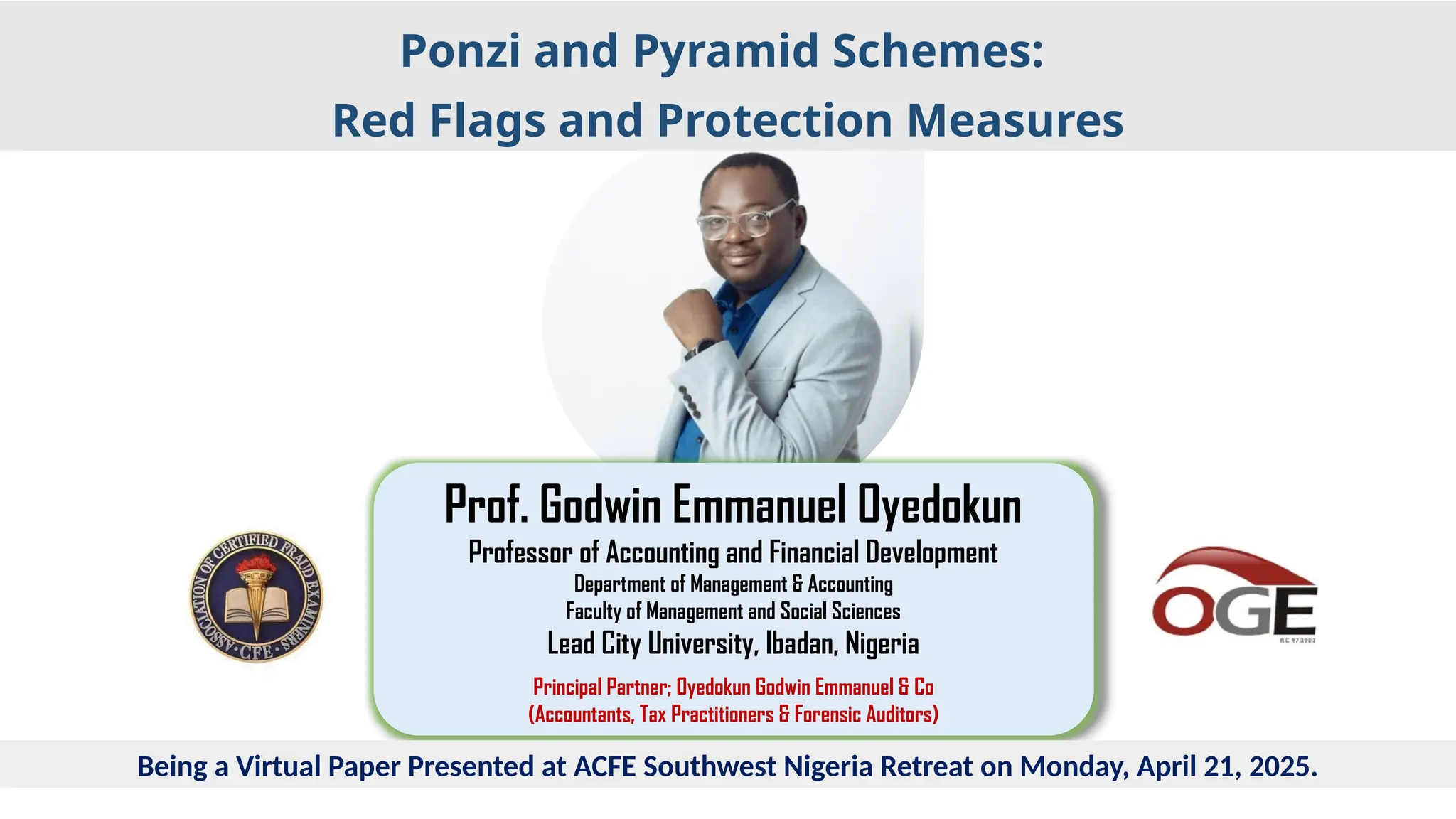 Ponzi and Pyramid Schemes Spotting the Red Flags - Prof Oyedokun.pptx