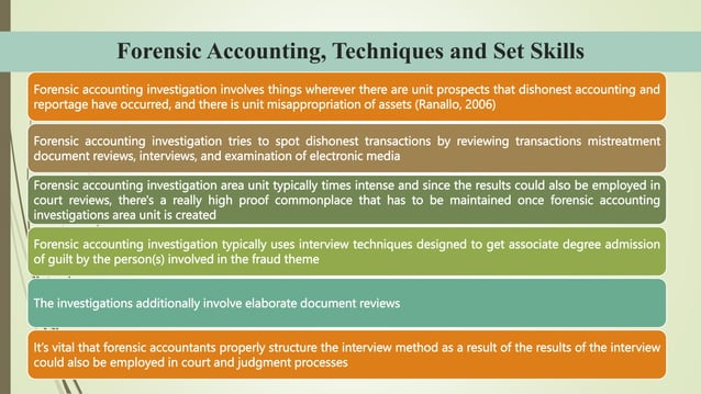 Forensic Accounting Techniques and Fraud Investigation in Digital Age ...