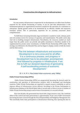 Construction development in Energy & Infrastructures | PDF