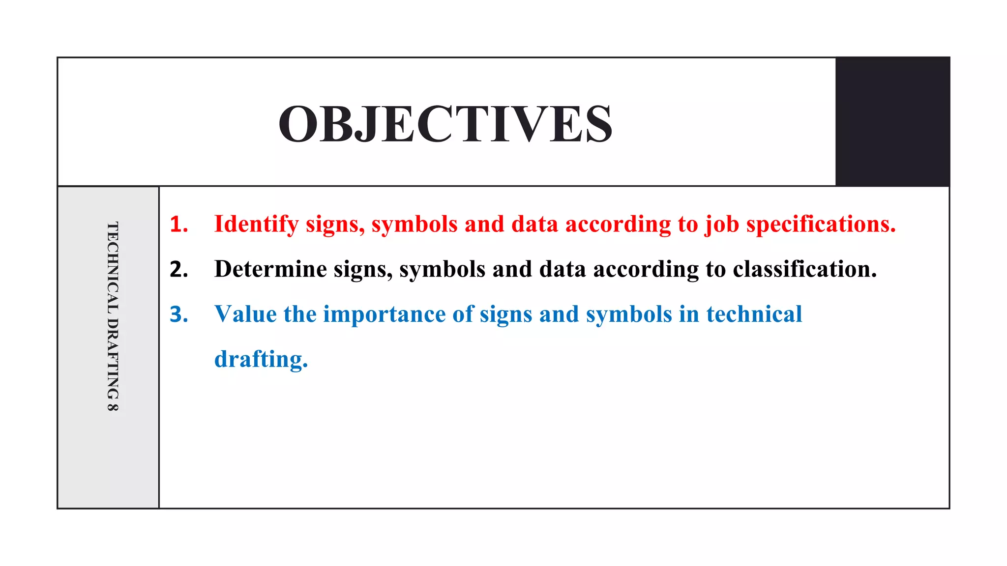 TLE 8 - TECHNICAL DRAFTING (ANALYZE SIGNS, SYMBOLS AND DATA) | PDF