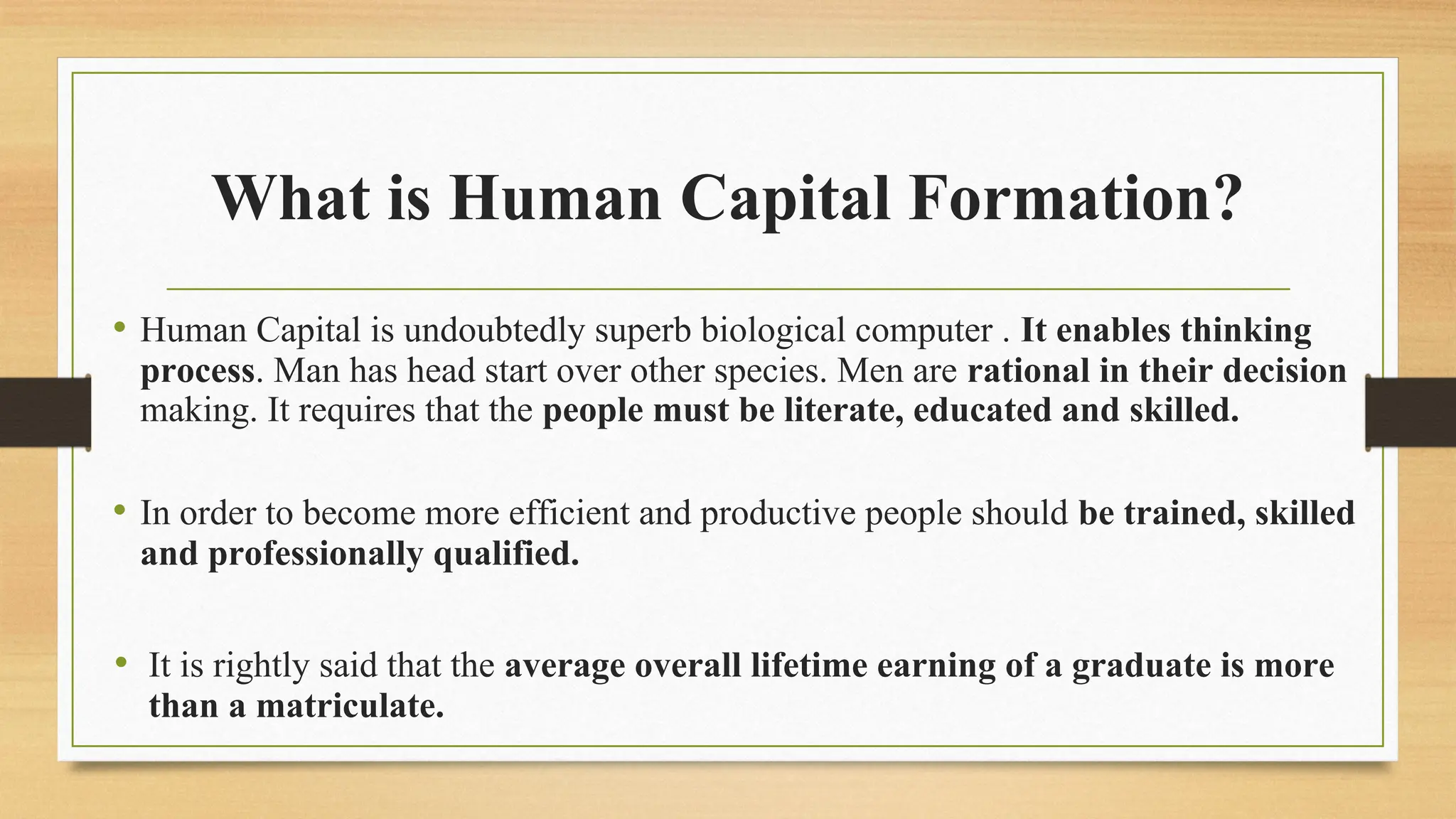 Human capital formation in India project for class 12 | PDF