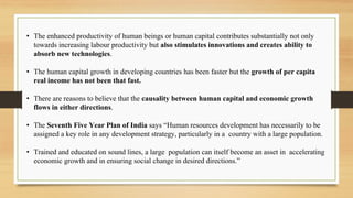 Human capital formation in India project for class 12 | PDF