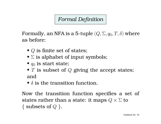 Non Deterministic Finit Automata Ppt