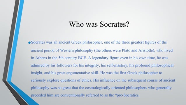 Socrates - Greek philosophy - His teaching - His death | PPT