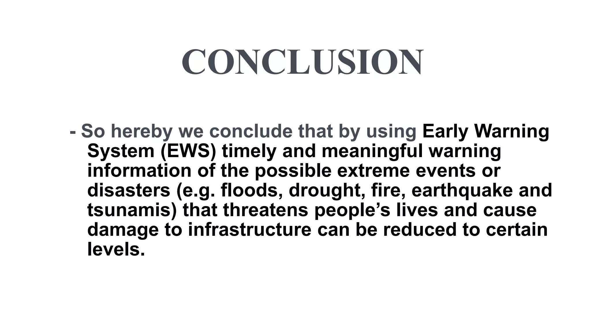 EARLY WARNING SYSTEM(EWS) | PPT