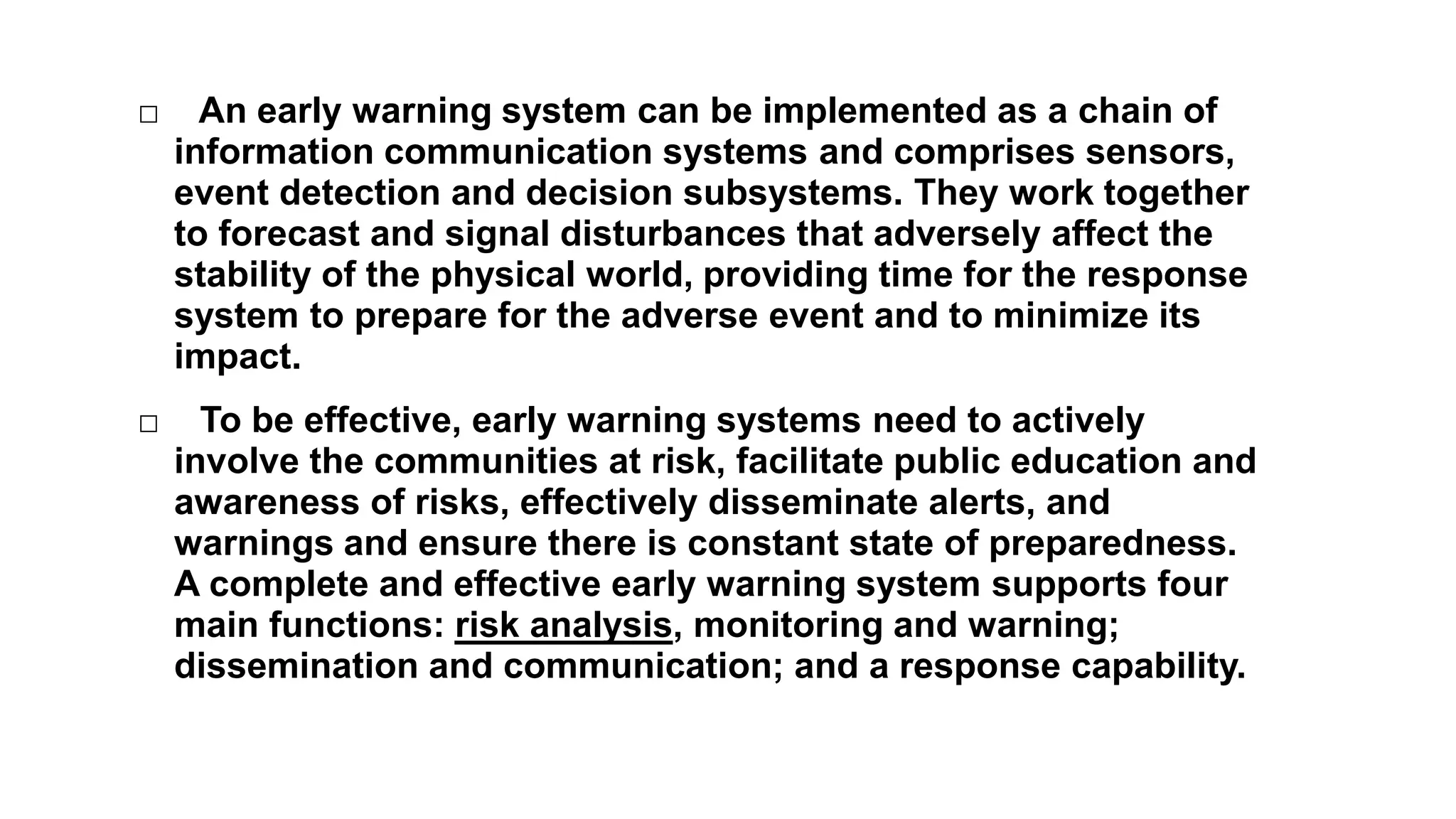 EARLY WARNING SYSTEM(EWS) | PPT