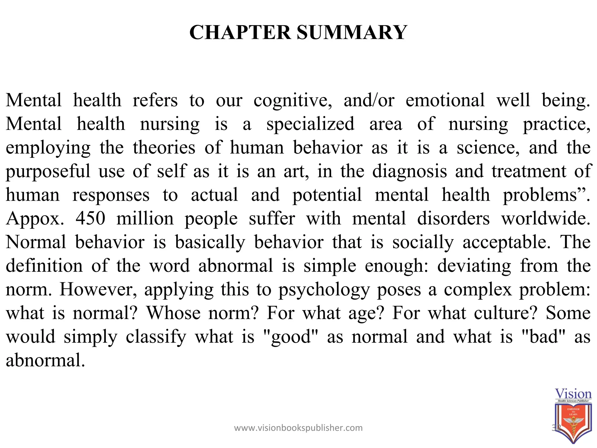 INTRODUCTION TO MENTAL HEALTH NURSING | PDF