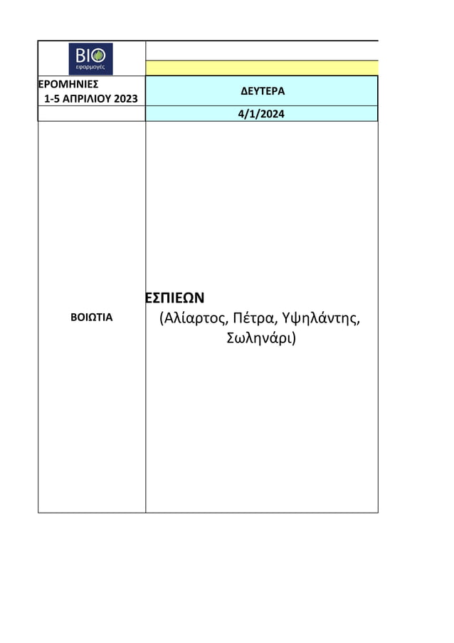ΕΒΔΟΜΑΔΙΑΙΟ ΠΡΟΓΡΑΜΜΑ ΚΟΥΝΟΥΠΟΚΤΟΝΙΑΣ ΣΤΗΝ ΠΕΡΙΦΕΡΕΙΑ ΣΤΕΡΕΑΣ ΕΛΛΑΔΑΣ | PDF