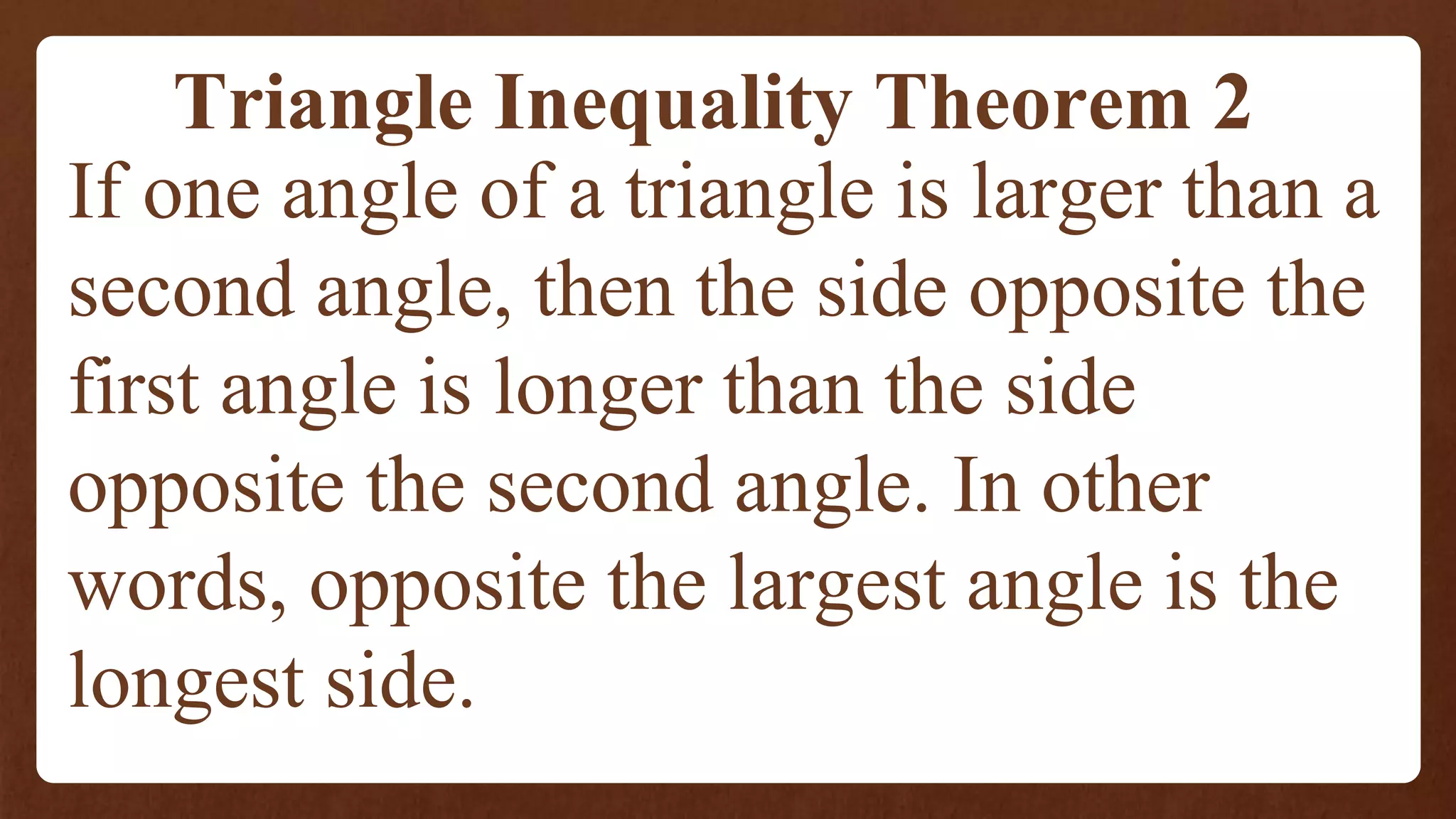 TRIANGLE INEQUALITY THEOREM | PDF