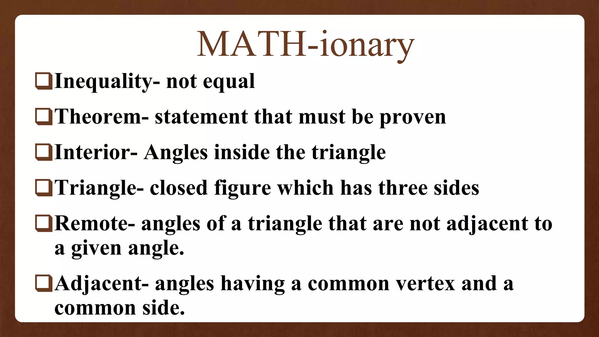 TRIANGLE INEQUALITY THEOREM | PDF