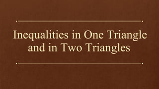 TRIANGLE INEQUALITY THEOREM | PDF