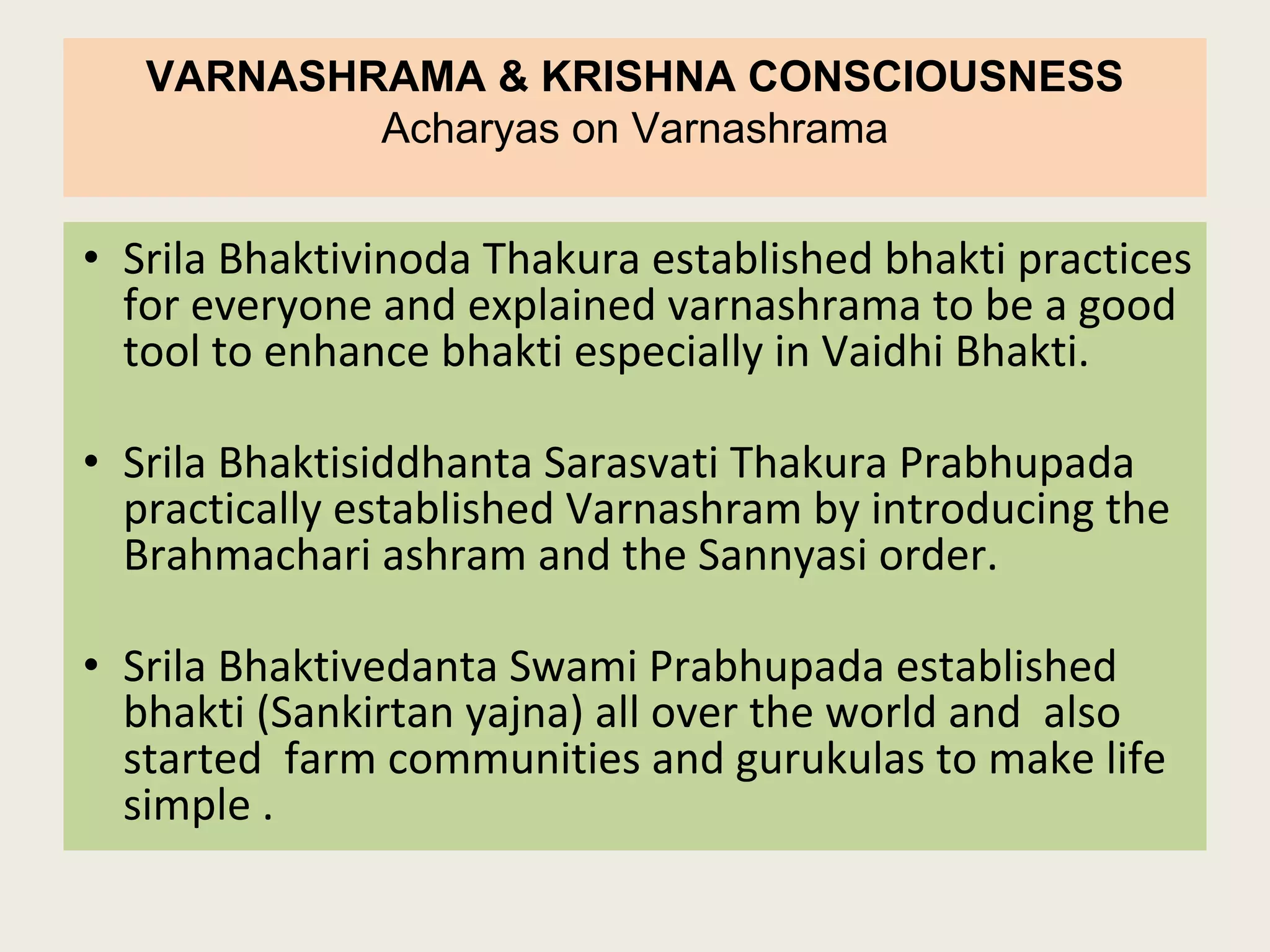 Varnasrama & Krishna Consciousness | PDF