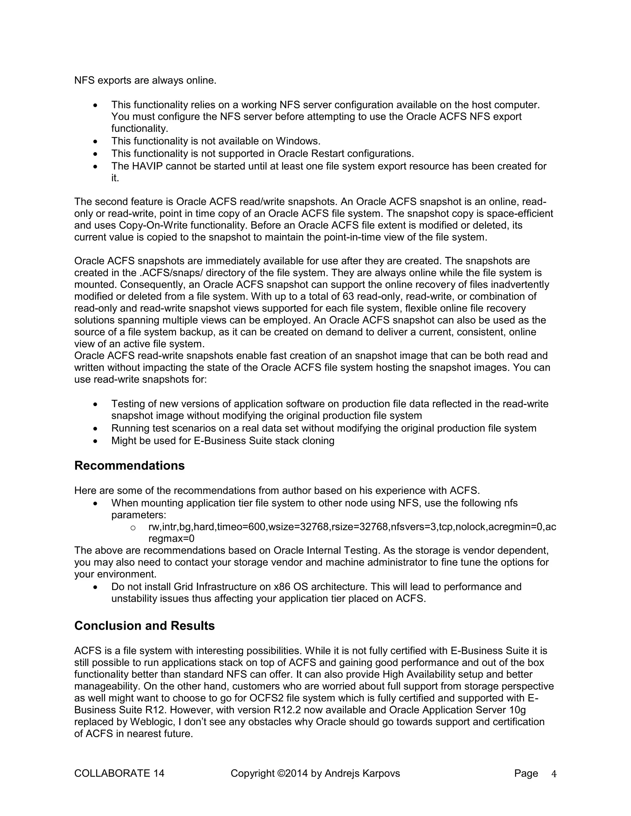 EBS on ACFS white paper | PDF