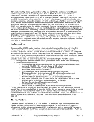 EBS on ACFS white paper | PDF | Operating Systems | Computer Software and Applications