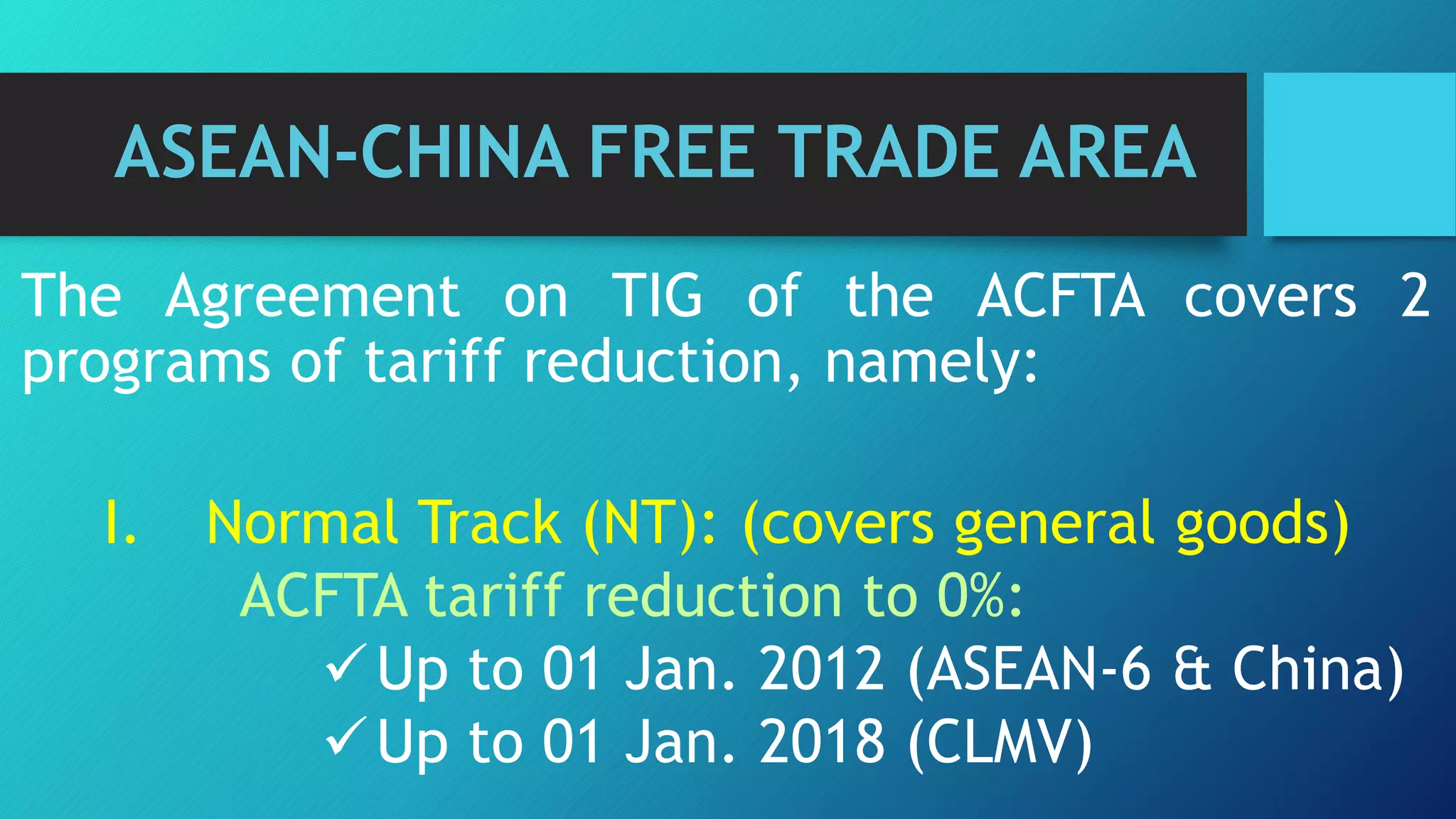 ASEAN-CHINA FREE TRADE AGREEMENT | PPTX