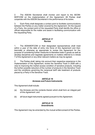 Asean China Free Trade Agreement | PDF | Asia Travel | Travel Locations