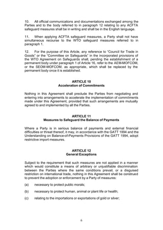 Asean China Free Trade Agreement | PDF