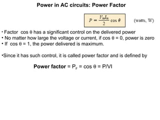 Ac fundamentals 3 power in ac circuits | PPT