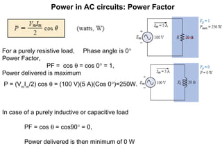 Ac fundamentals 3 power in ac circuits | PPT