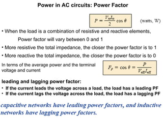 Ac fundamentals 3 power in ac circuits | PPT