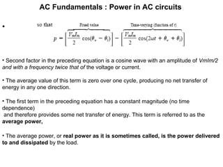 Ac fundamentals 3 power in ac circuits | PPT