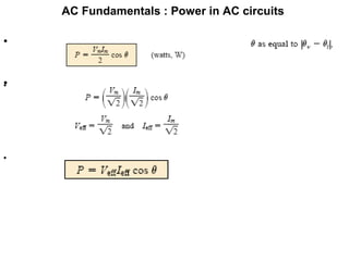 Ac fundamentals 3 power in ac circuits | PPT