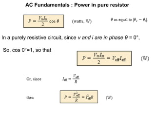 Ac fundamentals 3 power in ac circuits | PPT