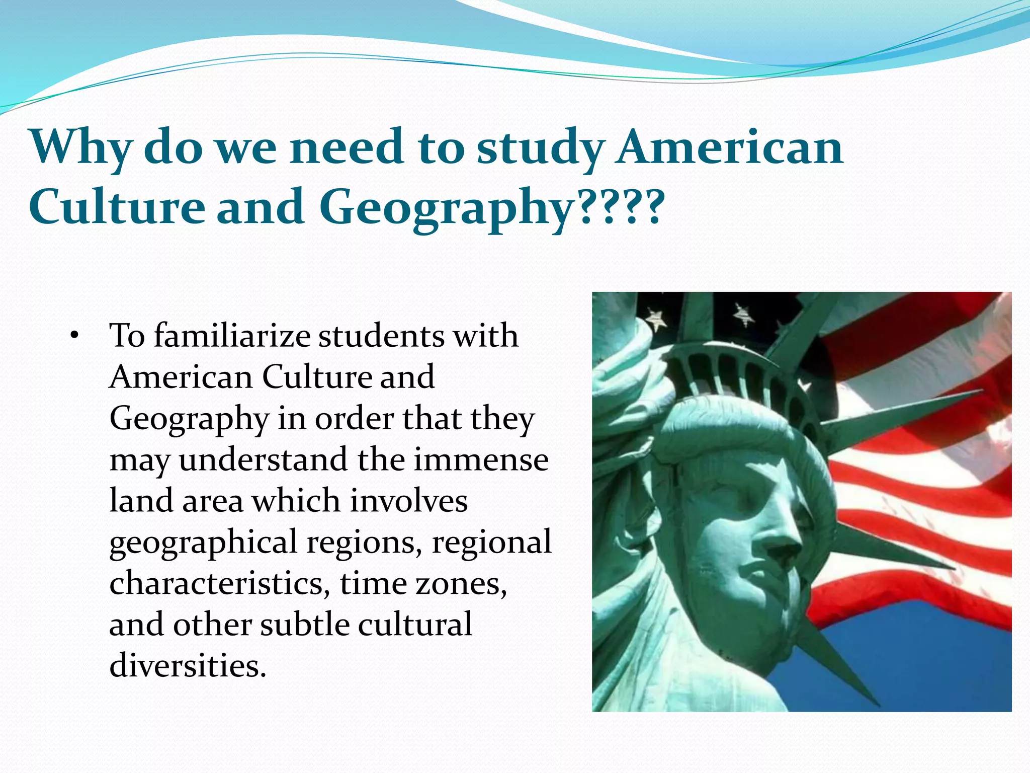 American Culture and Geography | PPTX