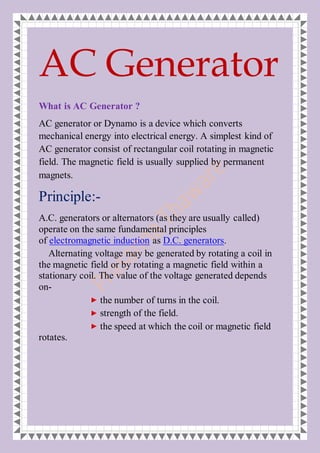 Ac generator | PDF