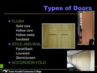 ACH 121 Lecture 12a Doors | PPT