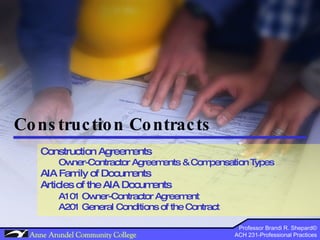 ACH 231 Lecture 07 (Contract Documents) Part 3 | PPT