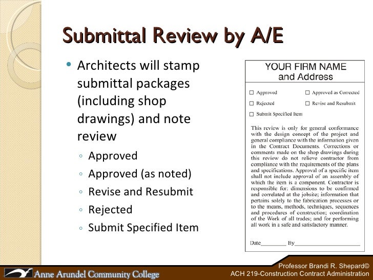 ACH 231 Lecture 08 (Submittals And Shop Drawings) Part 1