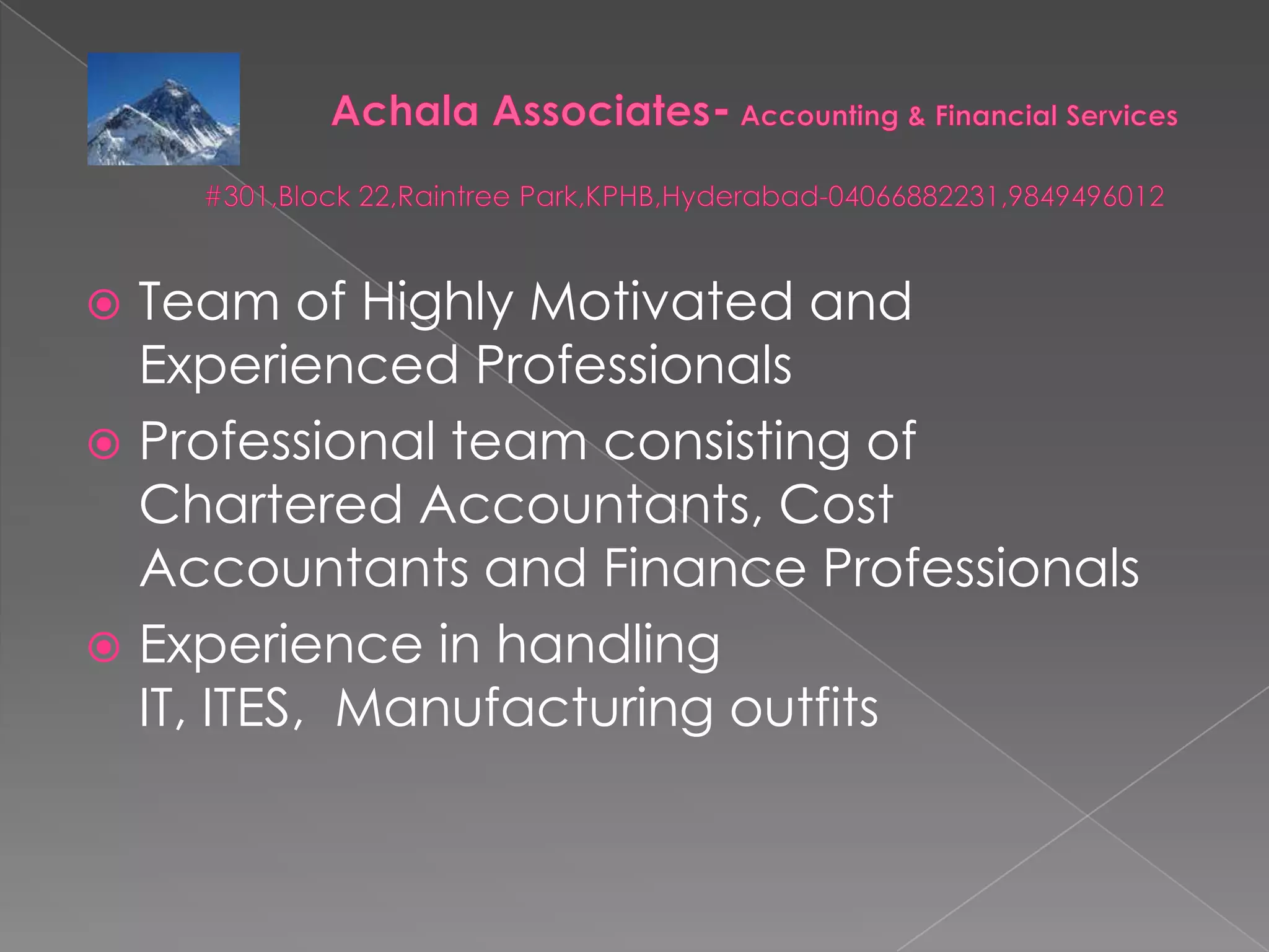 Achala associates | PPTX
