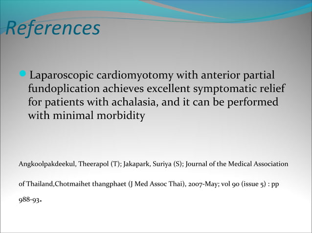 Achalasia cardia 2003 | PPT