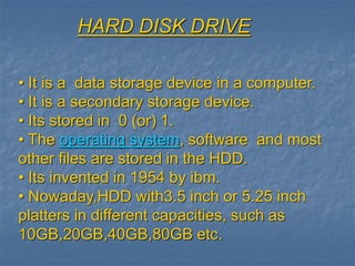 HARD DISK DRIVE ppt | PDF