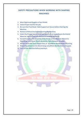 PNEUMATIC SHAPER MACHINE | DOCX