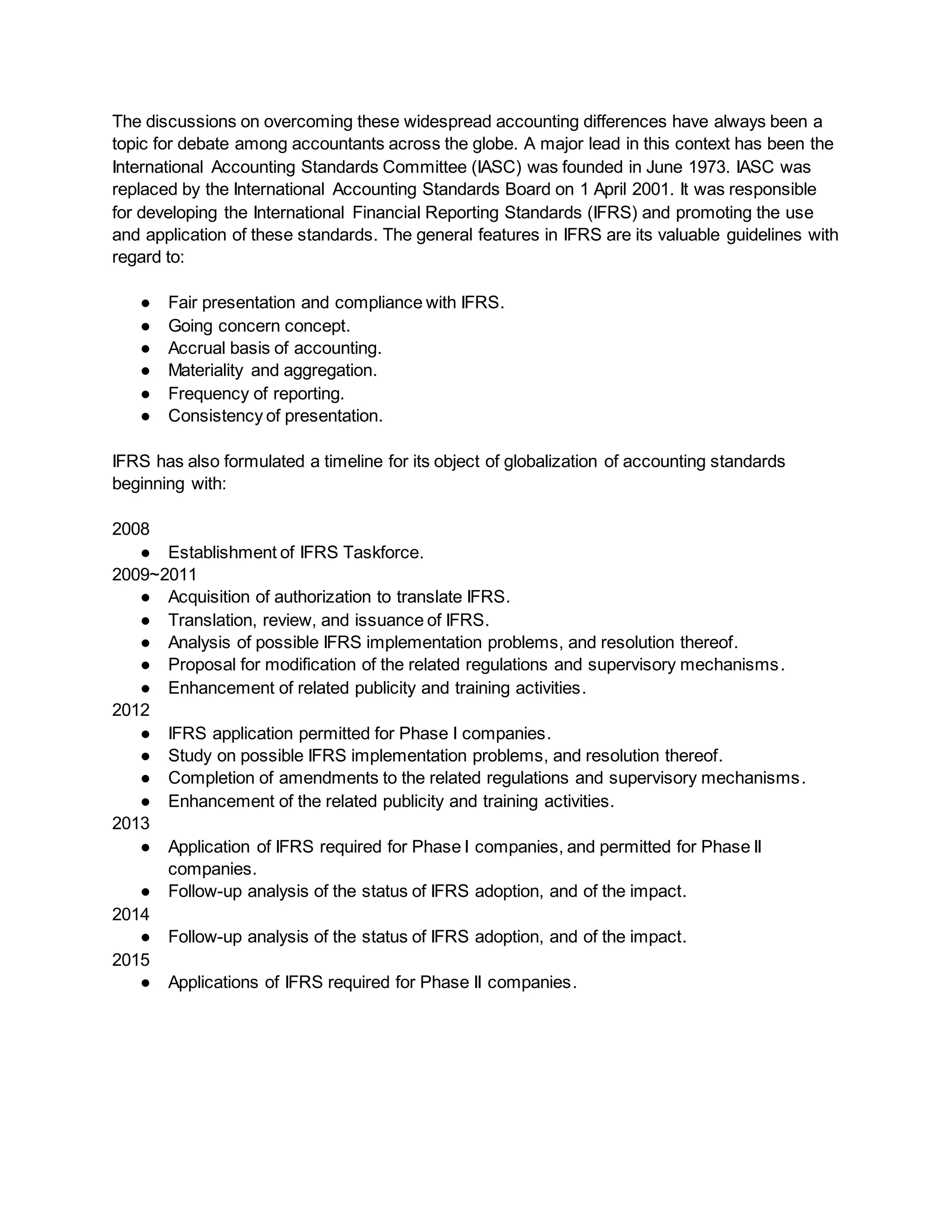 A change towards recognition in accounting standards at the global ...